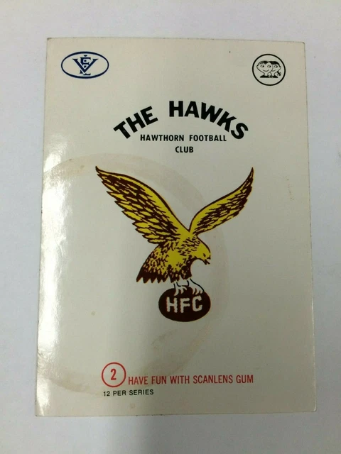 1973 SCANLENS VFL Trade Card Stickers Hawthorn Logo-Average Condition ...