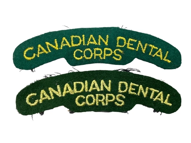 WW2 CANADIAN DENTAL Corps Shoulder Titles Insignia Pair £38.45 ...
