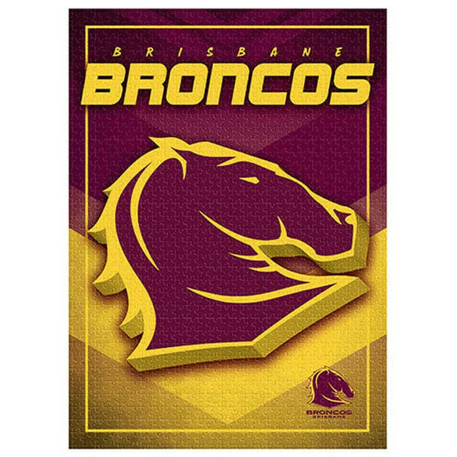 LICENSING ESSENTIALS NRL Team Logo Brisbane Bronocs 1000 Pieces Jigsaw ...