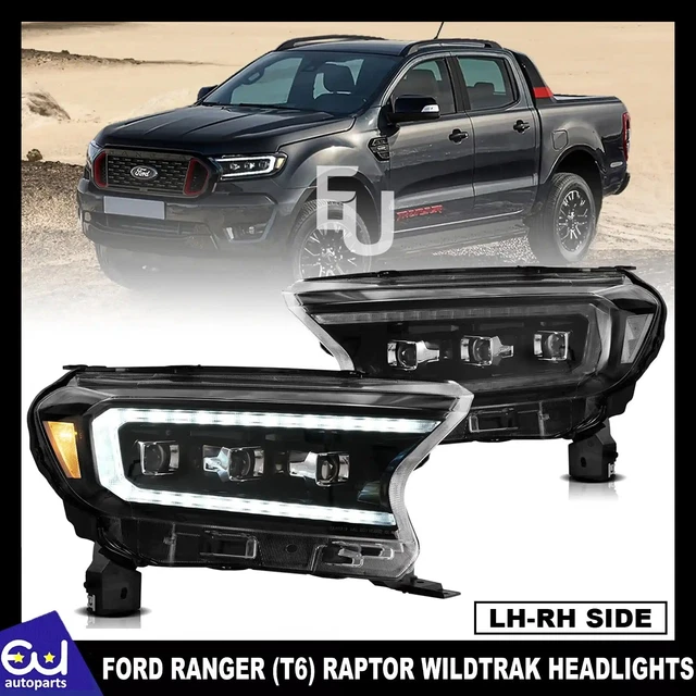 PAIR LED PROJECTOR Headlights For Ford Ranger (T6) Raptor Wildtrak 2015 ...
