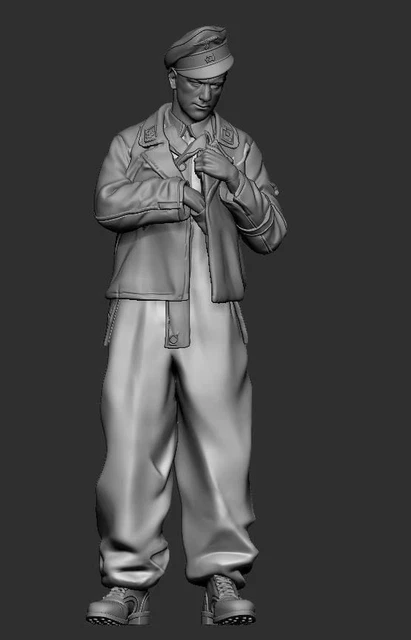 1/35 SCALE RESIN figure kit WW2 Waffen-SS tank officer Kursk battle No ...