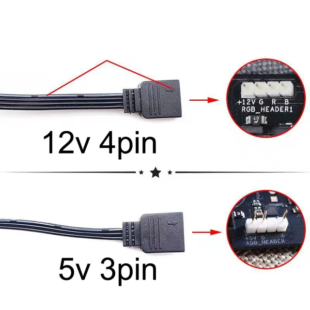 ARGB 5V 3PIN12V 4 pin RGB WS2812b connettore luce a strisce per ...