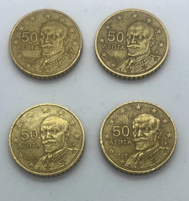 50 CENT LEPTA Euro Münze Griechenland 2002 Grecce Rarität F im Stern ...