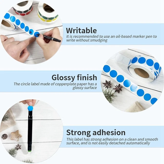 4000 PCS 3/4& Colored Dot Stickers Round Circle Colored Coding ...