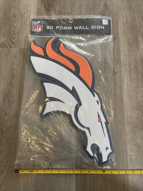 DENVER BRONCOS 3D Fan Foam Logo Wall Sign New Sealed Banner Large NFL ...