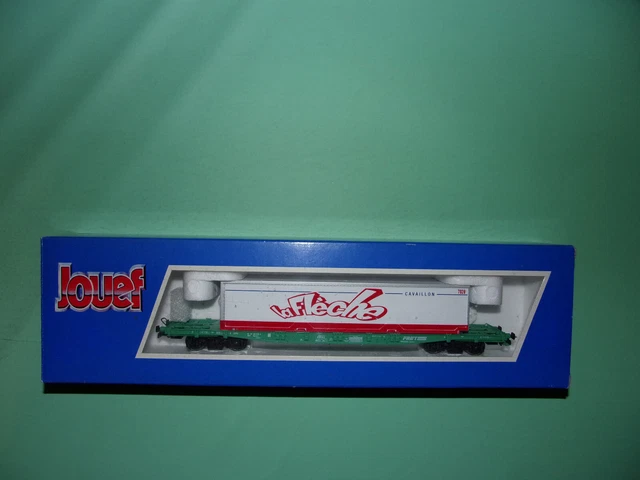 JOUEF WAGON PORTE conteneur + caisse LA FLECHE 666800 NEUF (n°3) EUR 56 ...