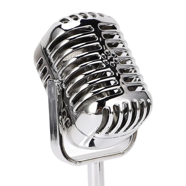 RETRO MIC PROPS Simulation Classic Fake Vintage Mic Prop Model For Bar ...