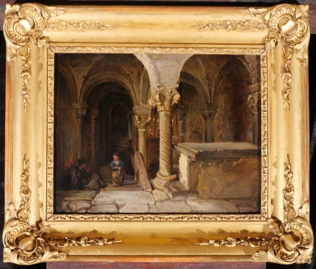 GRANET PAINTING INTERIOR Church Crypt Religious Italy Romanticism ...