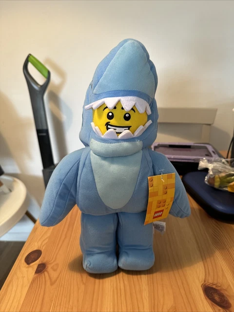 LEGO OFFICIAL MINIFIGURE Man Guy in Shark Suit Costume Blue Plush ...