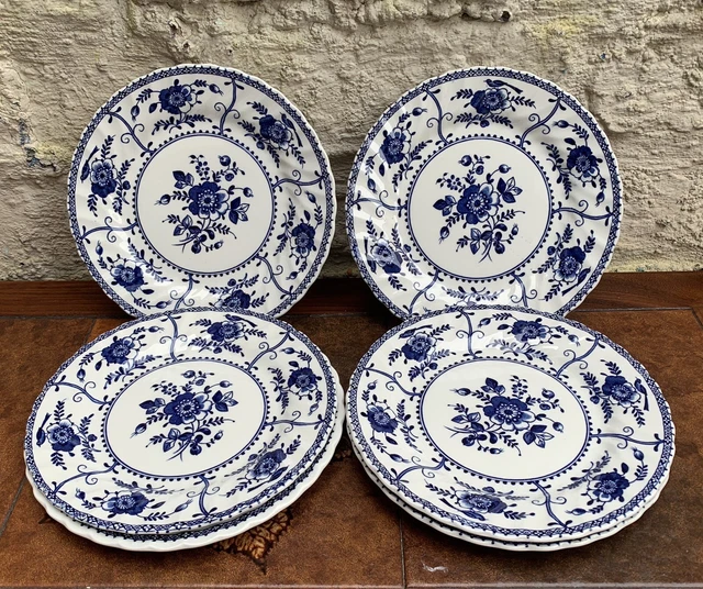 PIASTRE LATERALI/UCCELLINI SIX Johnson brothers Indies blu e bianco 17 ...