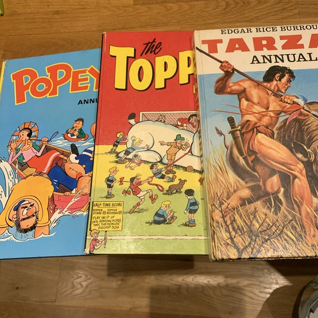 VINTAGE POPEYE ANNUAL No 1. 1972, Tarzan Annual 1968 & The Topper Book 1975 £11.99 - PicClick UK