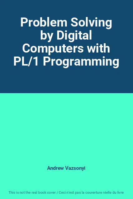 PROBLEM SOLVING BY Digital Computers with PL/1 Programming EUR 33,29 - PicClick IT