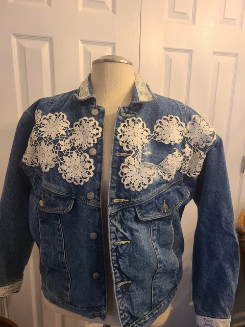 VINTAGE CODE BLUE 1990s 1980s Oversized Denim Jean Jacket Women's M ...