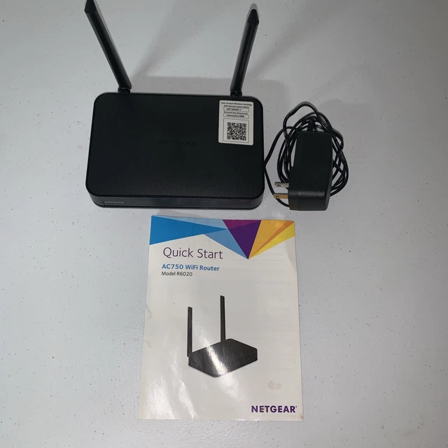 SMART WIFI ROUTER 750 Mbps 4 Port Dual Band NETGEAR R6020-100NAS AC750 ...