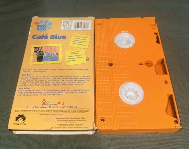 BLUES CLUES CAFE Blue VHS 2001 Nickelodeon Math Restaurant Vocabulary ...