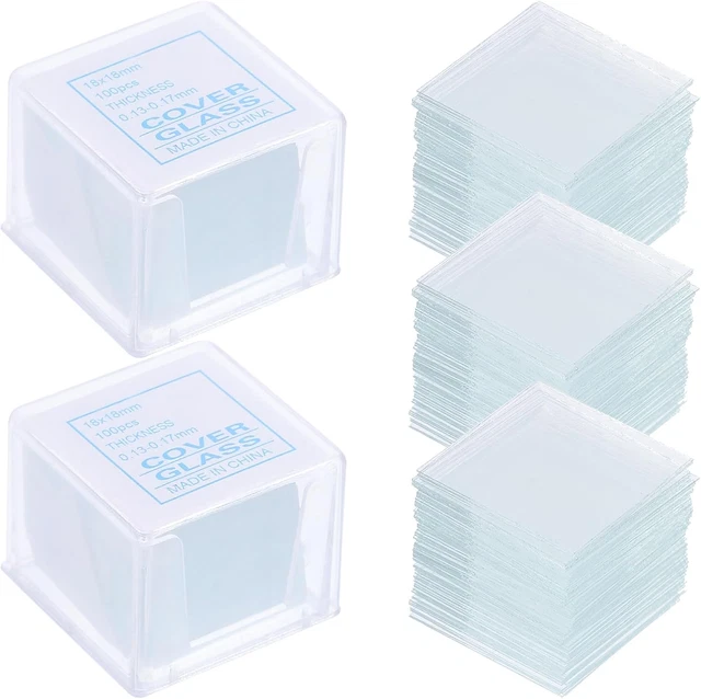 100PCS SQUARE MICROSCOPE Slides 0.71X0.71In for Laboratory Specimen ...