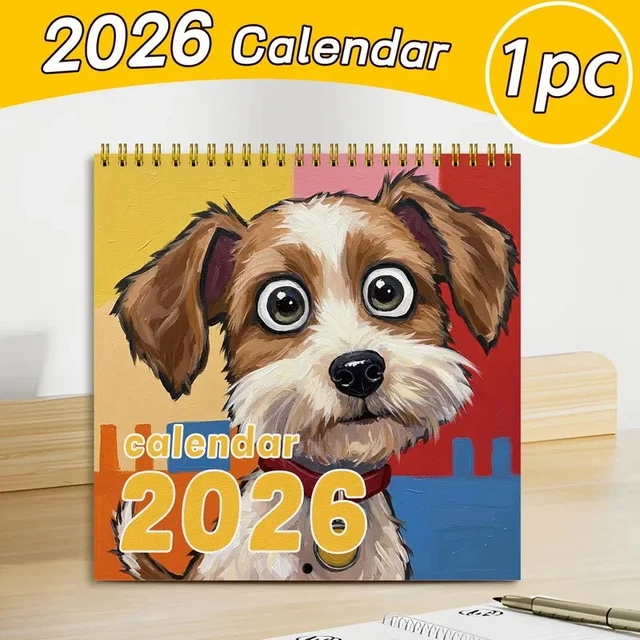 2026 WALL CALENDAR - Dog Calendar 2026, Jan. 2026 - Dec. 2026, 12" X 24 ...