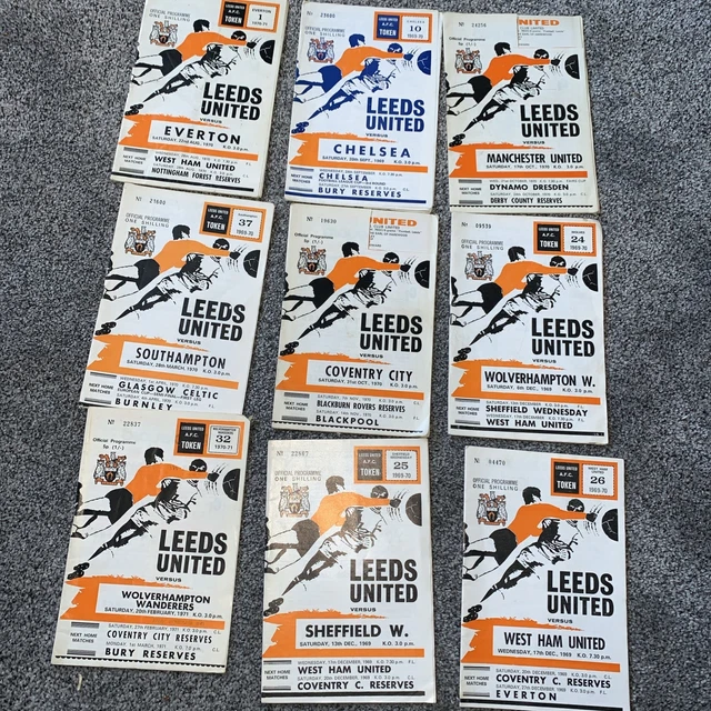 LEEDS UNITED PROGRAMMES. 1969:70 season £10.25 - PicClick UK