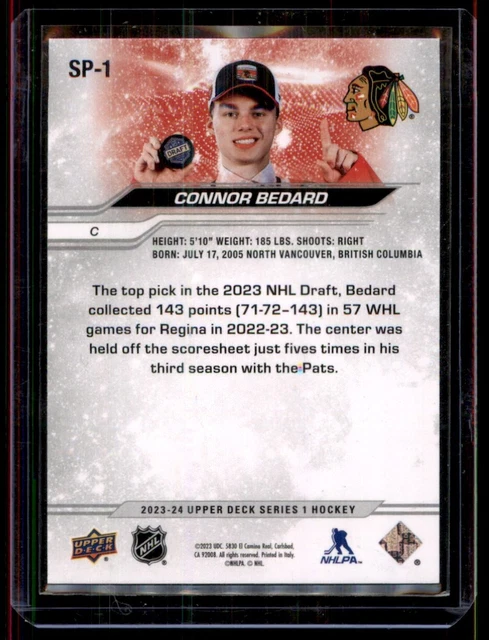 CONNOR BEDARD 2023-24 Upper Deck NHL Draft (FrCo) #SP-1 Chicago ...