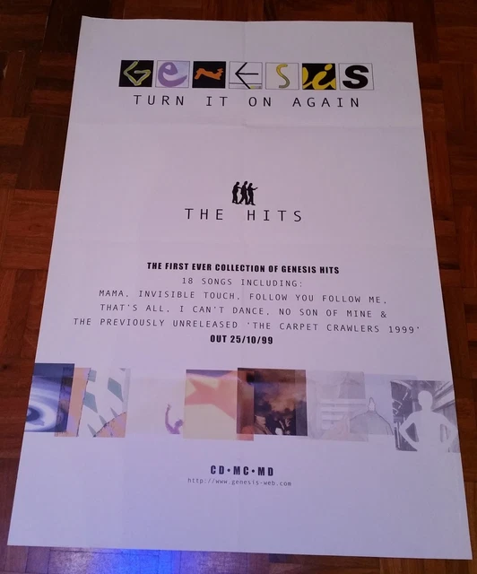 GENESIS PROMO POSTER Turn It On Again The Hits Rare Phil Collins Peter ...