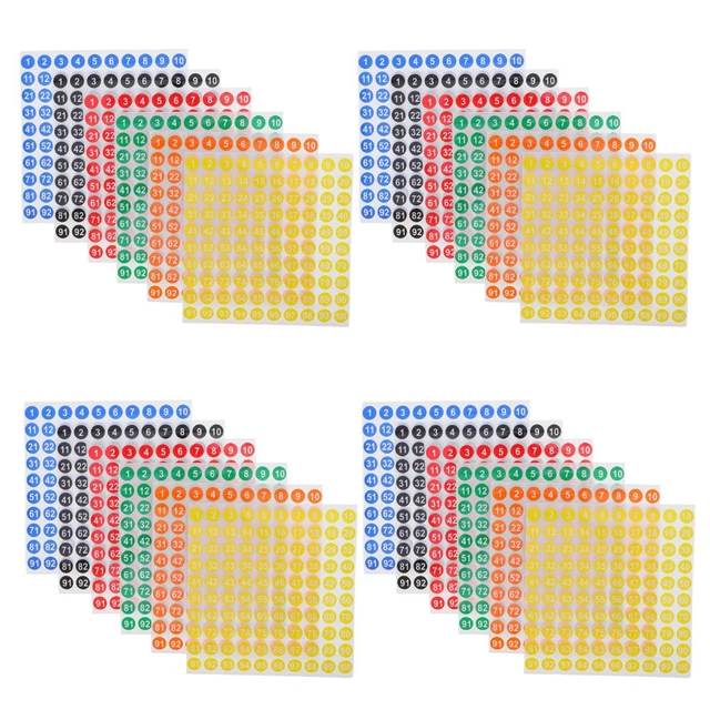 60 SHEETS NUMERIC Sorting Tags Label Stickers Notebook Labels for Files ...