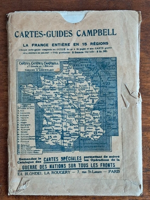 WW1 FRENCH MAP of Western Front Aug 1918 by Cartes-Campbell, w original ...