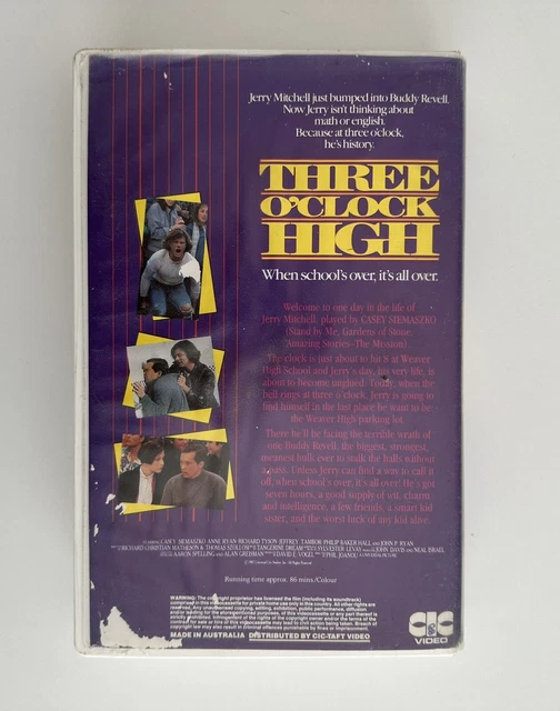THREE O’CLOCK HIGH VHS] CIC Taft Video Big Box Ex-Rental Tape 1987 ...