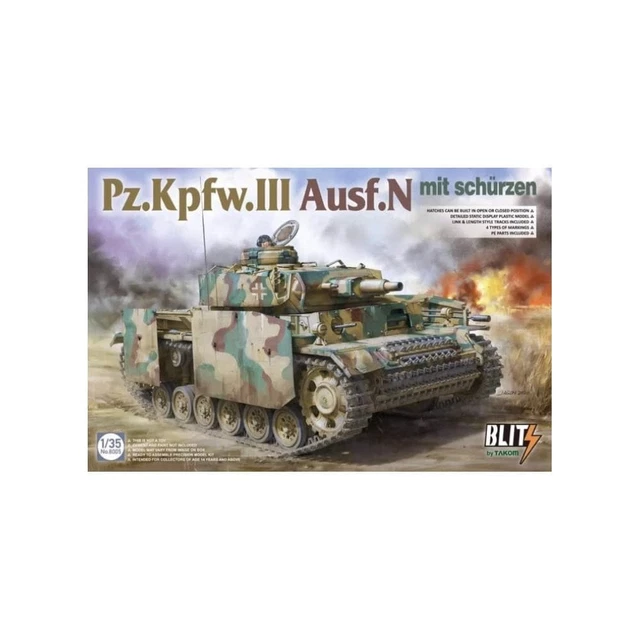 TAKOM 1:35 PANZER III Ausf. N - with side skirts Model Military Kit ...