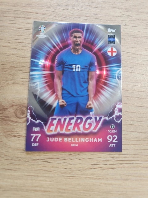 JUDE BELLINGHAM TOPPS Match Attax Uefa Euro 2024 Energy Card Gm4 £5.02 ...