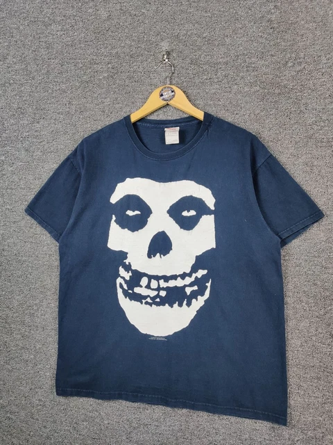 MISFITS SKULL PUNK Rock Band Retro Classic Black Unisex Tshirt Reprint ...
