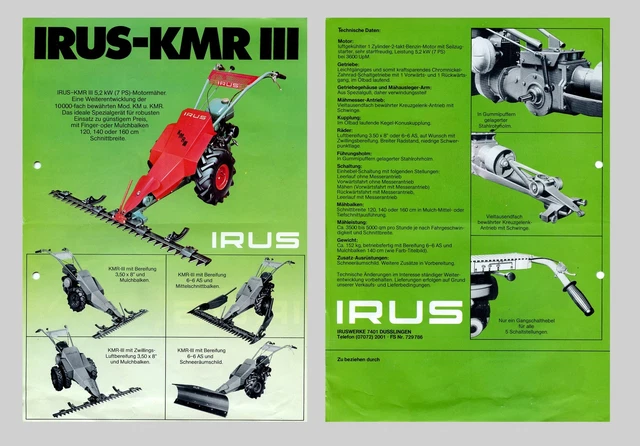 IRUS KMR III Motormäher Original EUR 15,00 - PicClick DE