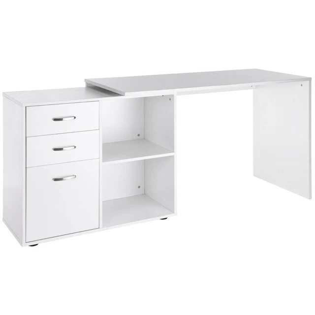 HOMCOM COMPUTER DESK Table Workstation L Shape Drawer Shelf File ...