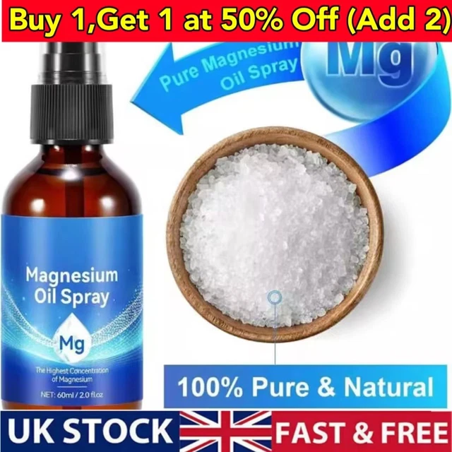 PURE MAGNESIUM OIL Spray - 100% Pure & Natural Magnesium Oil Spray UK £ ...