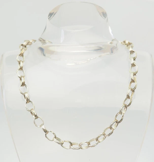 SLANE AND SLANE heavy toggle clasp oval link chain sterling silver ...