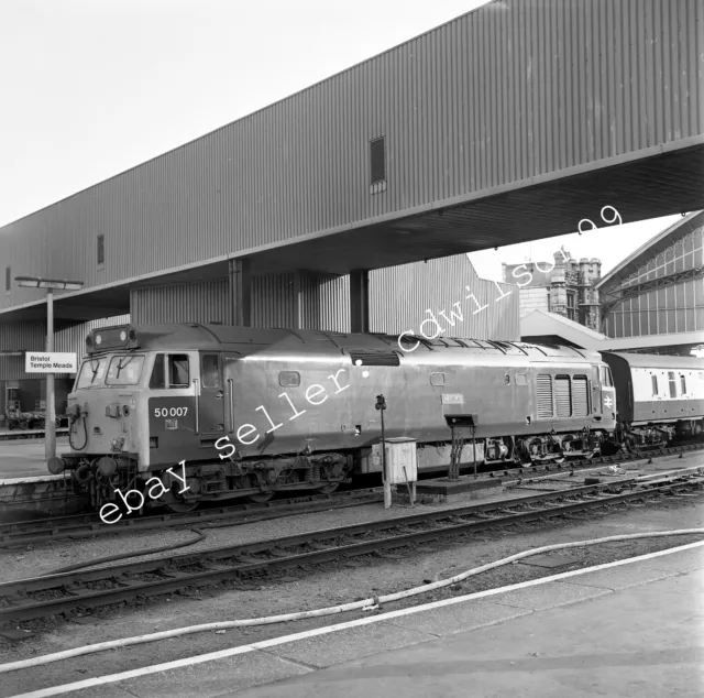 BRITISH RAILWAY NEGATIVE - BR Class 50 No. 50007 'Hercules' at Bristol TM [Q648] £2.20 - PicClick UK