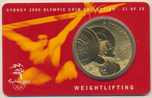 AUSTRALIA: 2000 $5 Syd Olympics- Weightlifting,21 of 28, UNC in RAM ...