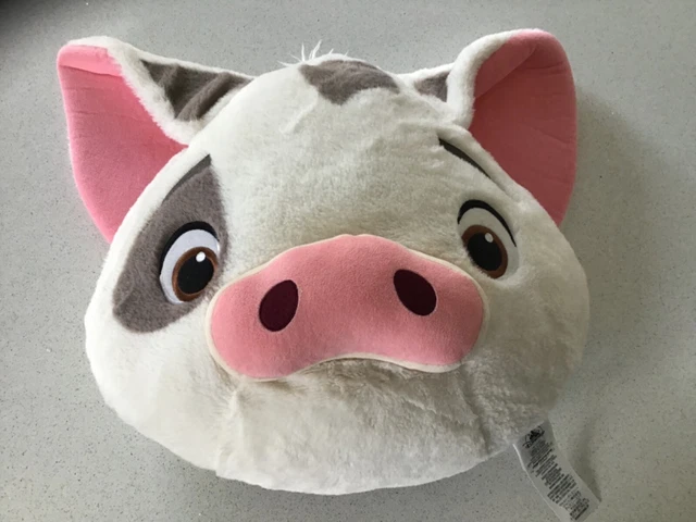 DISNEY STORE MOANA Pua the Pig Face 3D Cushion Pillow Soft Toy £6.99 ...