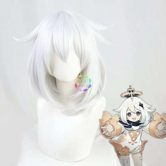 GENSHIN IMPACT KANBAN Musume Paimon White Cosplay Hair Wig £19.72 ...
