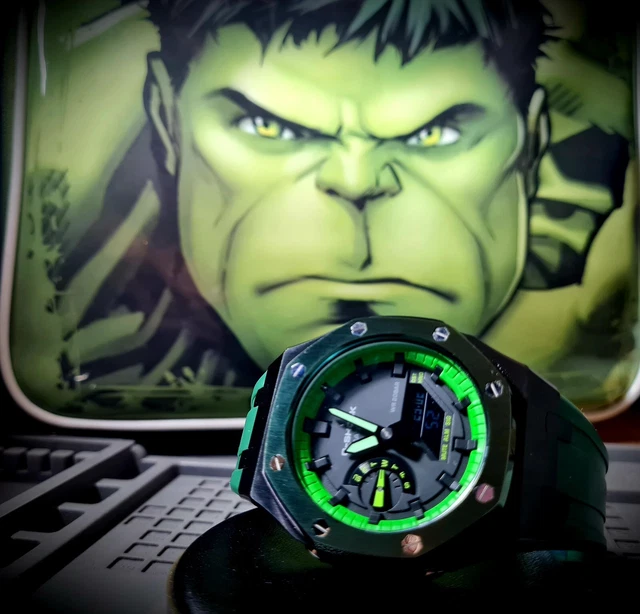 CASIO G-SHOCK GA-2100-1A3ER Watch Custom Casioak Hulk 2.0 Exclusive ...