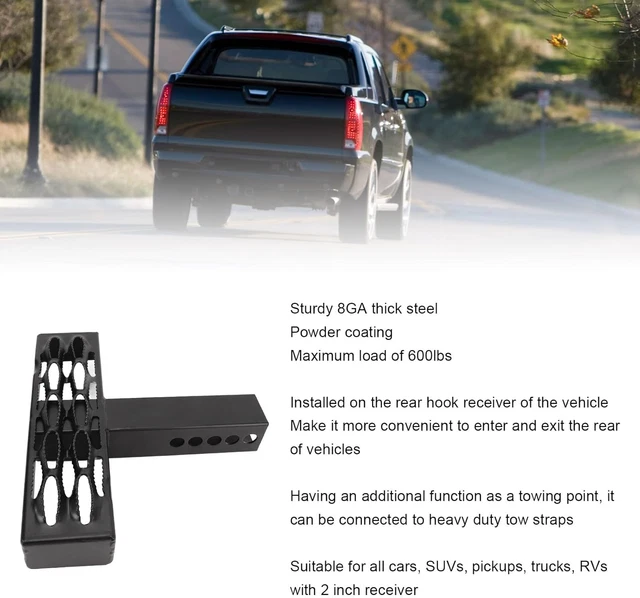 JIAWU TRAILER HITCH Step, 600Lbs Load Capacity, Heavy Duty 2In Receiver ...