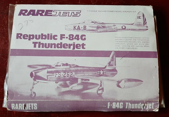RARE JETS REPUBLIC F-84G Thunderjet 1/72 scale vacuum form model kit ...