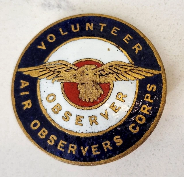 WW2 VOLUNTEER AIR Observer Corps Enamel Badge EUR 33,49 - PicClick FR