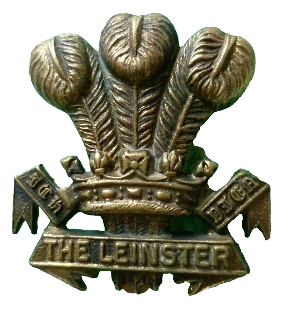 WW1 THE LEINSTER Regiment Cap Badge All Brass Antique Original £49.99 ...