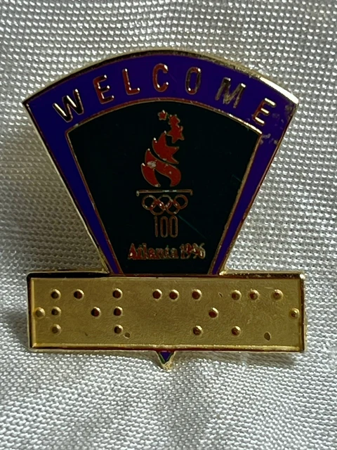 OLYMPICS ATLANTA GEORGIA 1996 Braille Vintage Lapel Pin Pinback Hat ...