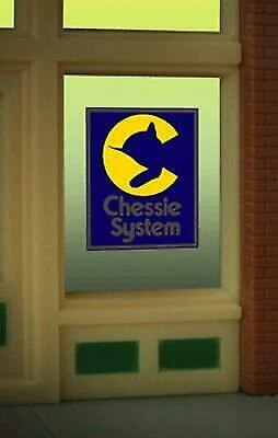 MILLER ENGINEERING 9070 HO/O Scale Chessie Window Sign Illuminated Sign ...