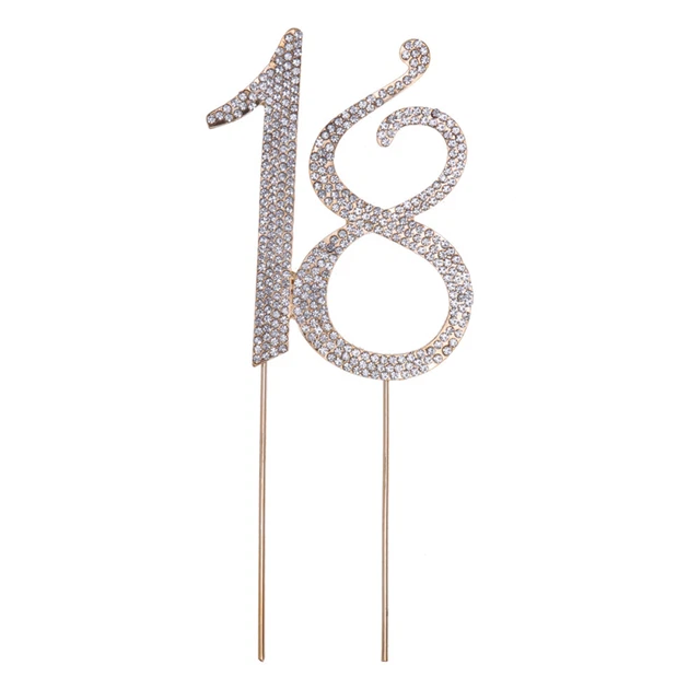 18TH BIRTHDAY PARTY Supplies Cupcake Toppers Cake Decor Sparkly Number ...