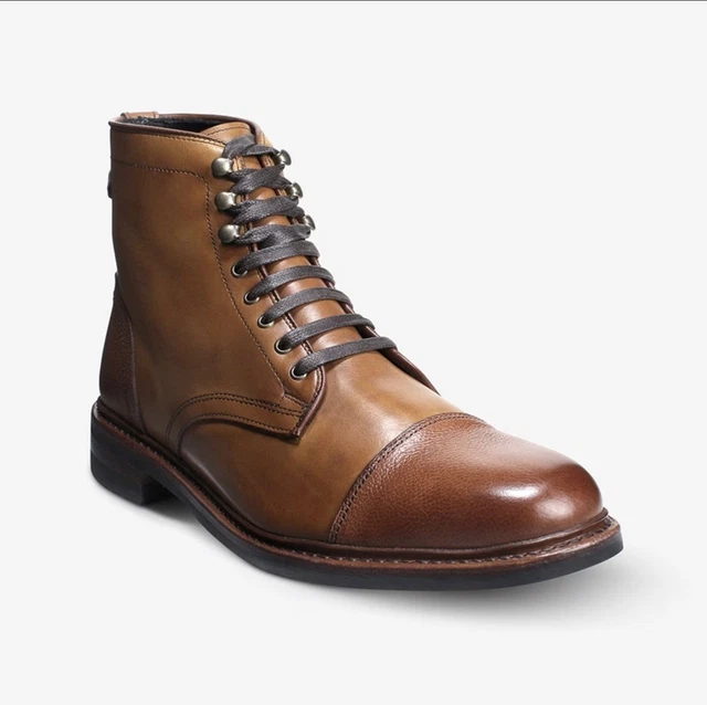 BRAND NEW! ALLEN Edmonds Landon Cap-toe Boot Walnut Brown Size 9D £260. ...