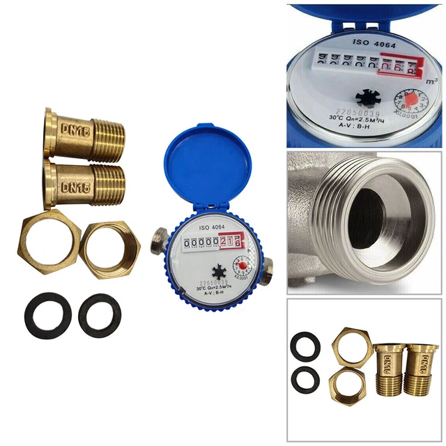 COLD WATER METER Tap Counter Water Clock Complete Kit Water Geant for ...