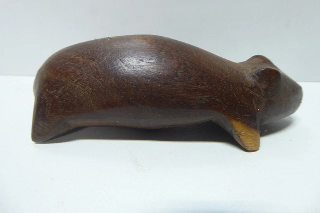 VINTAGE AUSTRALIAN ABORIGINAL Carved Timber Wombat Sculpture Art Statue ...