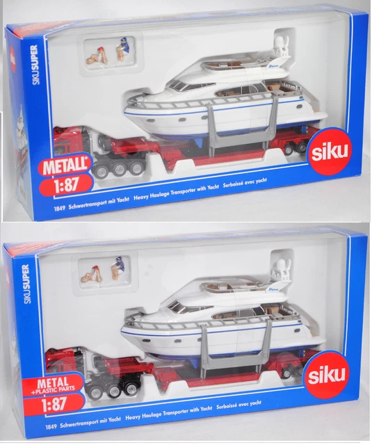SIKU SUPER 1849 MAN TGA Schwertransport mit Tieflader & Yacht Elegance, ca. 1:87 EUR 42,50 ...